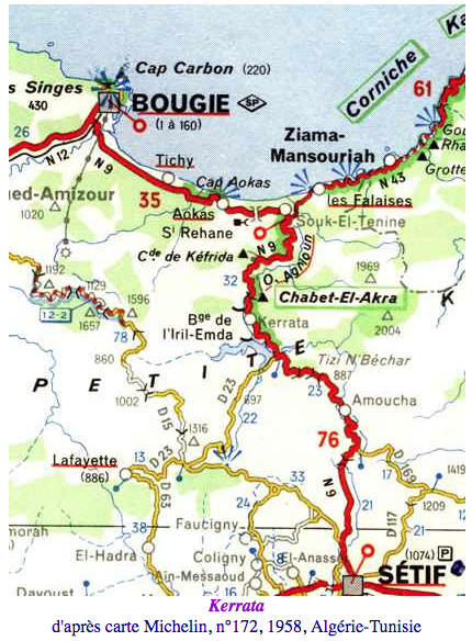 De Sétif à Béjaïa par les gorges de Kherrata